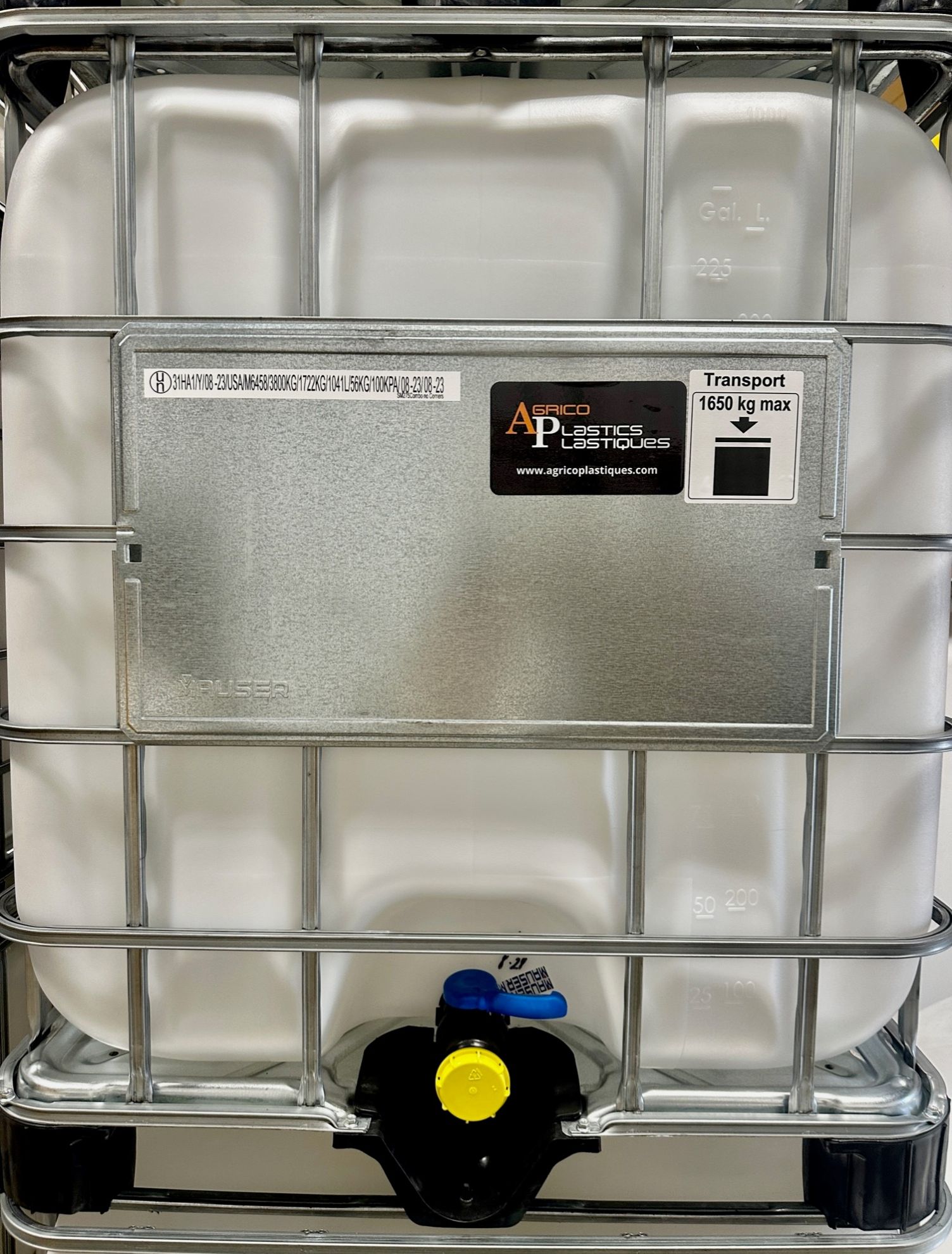Agrico Plastiques | Réservoir en Cage IBC | Tote 1000 Litres 275 ...